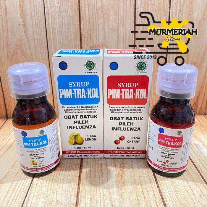 PIM-TRA-KOL Cherry-Lemon 60 ml / Pimtrakol-Obat Batuk Pilek Demam ...