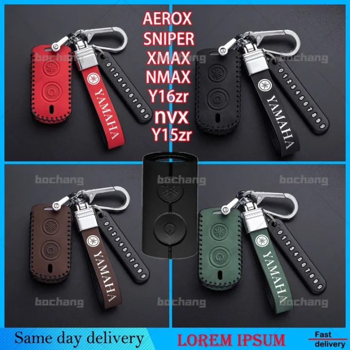 For YAMAHA xmax 300 sniper 150 nvx 155 nmax v1 aerox v2 Leather Key ...