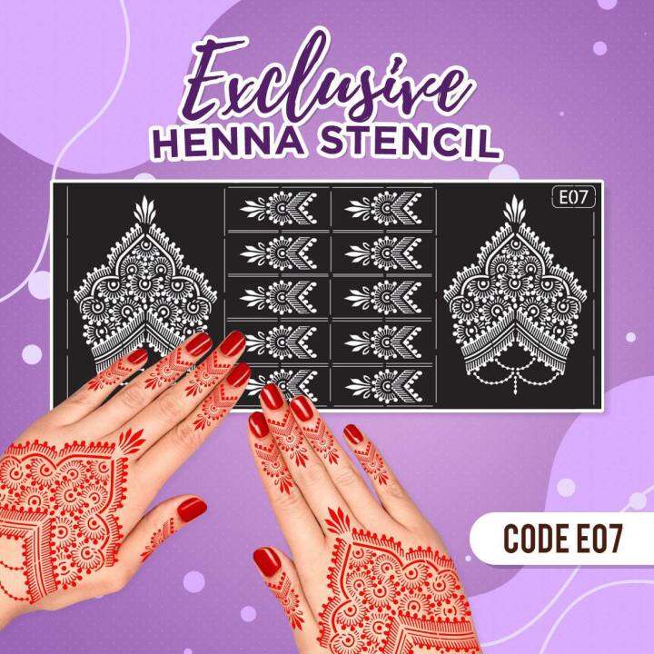 Sticker Corak Inai / Henna Stencil / Sticker Henna / Mehndi Stencil New ...