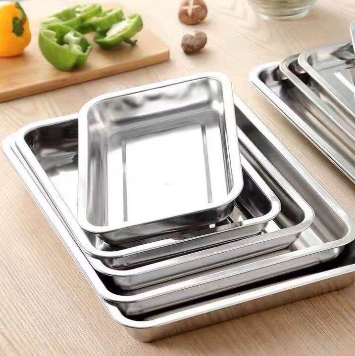 Rectangular Storage Plate Kitchen Utensils Stainless Steel | Lazada PH