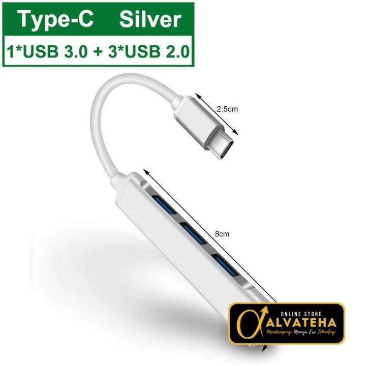 USB HUB Type C Adapter High Speed 3.0 4 Port Aluminium MLLSE C809 ...