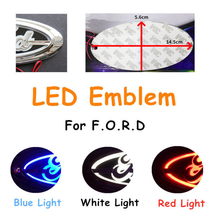 Car LED Emblem Light Stickers for Ford Logo Mustang Fusion Transit ...