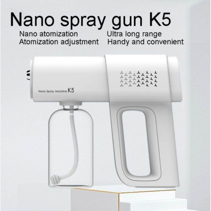 K5 Sanitizer Spray Nano Disinfection SprayGun Wireless Rechargeable Blue Ray Atomizer #NANO ...