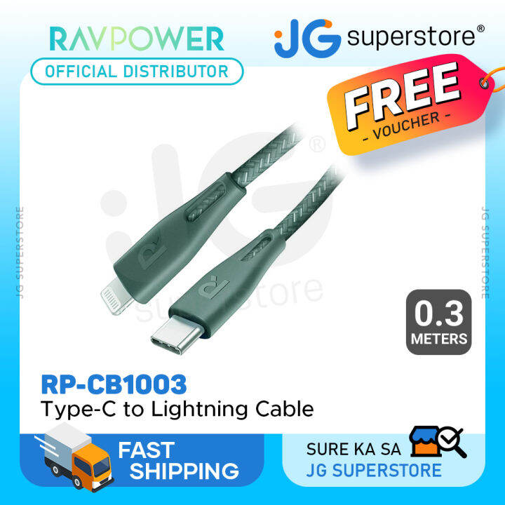 RAVPower Type-C to Lightning Cable Fast Charging 12V MFi High-Speed ...