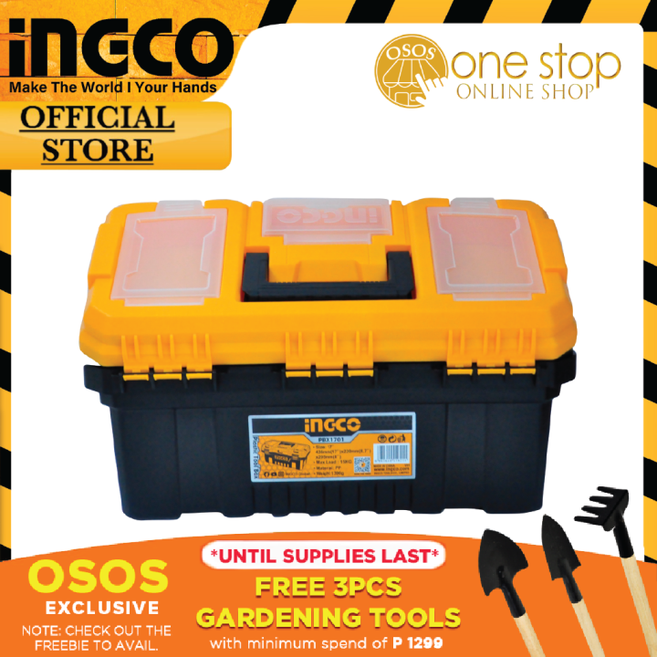 Ingco Original 17" Plastic Tool Box with Removable Tray PBX1701 •OSOS• | Lazada PH