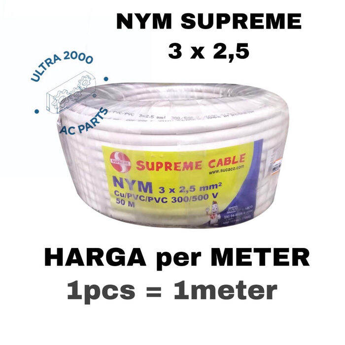 NYM 3x2,5 SUPREME potongan / Kabel Instalasi Listrik Rumah Tembaga Isi ...