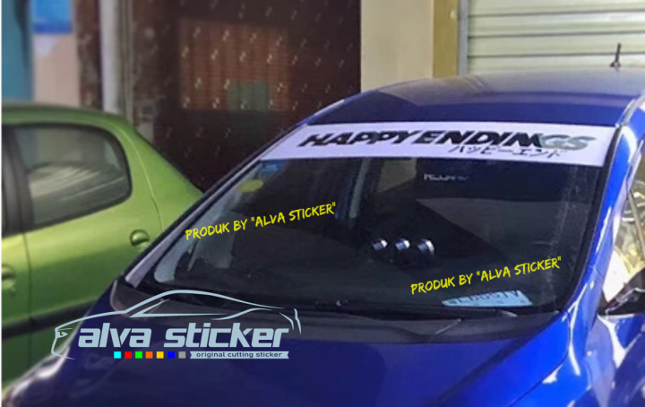 sticker happy endings windshield jdm style cutting stiker kaca depan ... sticker happy endings windshield jdm style cutting stiker kaca depan ...
