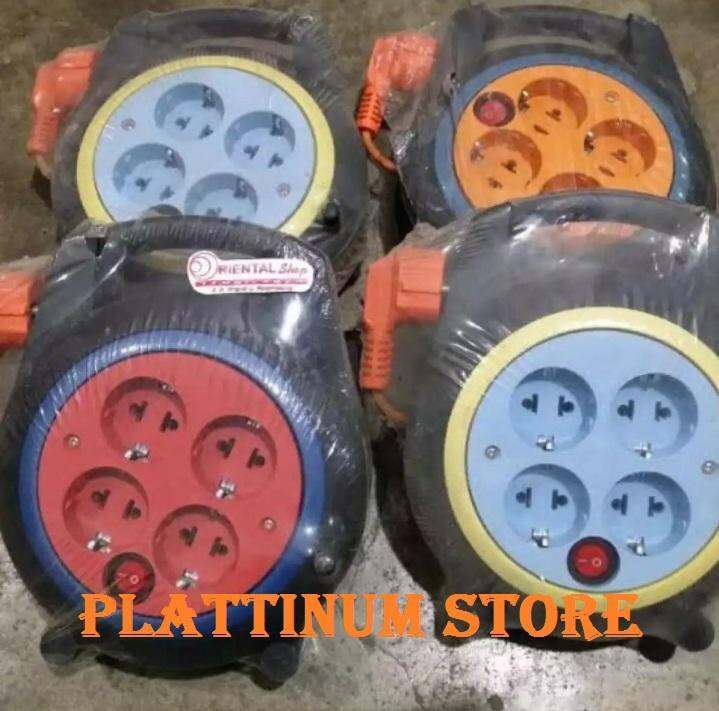 Terminal Stop Kontak BULAT Roll Kabel 10 M 4 Lubang Colokan | Lazada ...