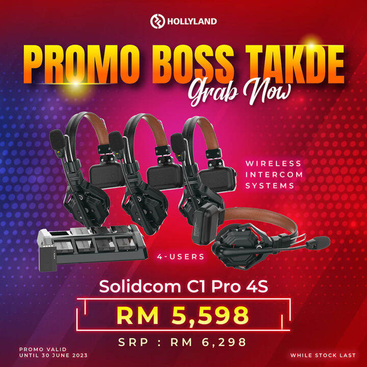 Hollyland Solidcom C1 PRO - 4S Full-Duplex Wireless DECT Intercom System with 4 Headsets 2023 ...