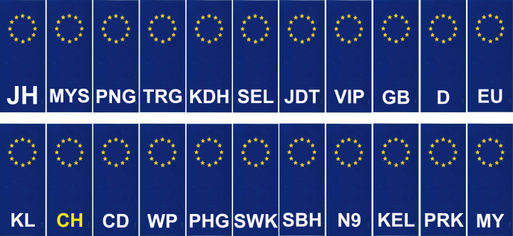 Euro Car Number Plate Sticker, Euro Sticker, Euro Car Plate Sticker ...