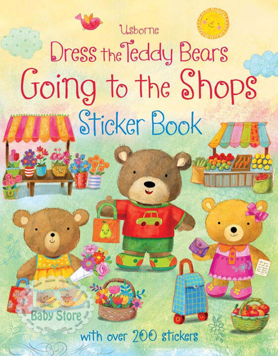 Usborne Dress the teddy bears going to the shops sticker book | Lazada