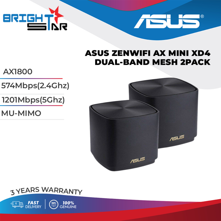 ASUS Mesh WiFi ZenWiFi XD4 WiFi 6 AX1800 Mesh WiFi System Router AiMesh ...