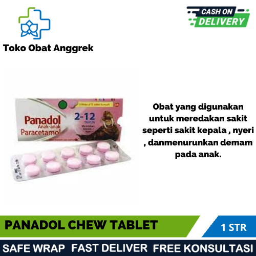 PANADOL CHEWABLE STRIP 10 TAB/ TABLET KUNYAH ANAK/ MEREDAKAN DEMAM ...