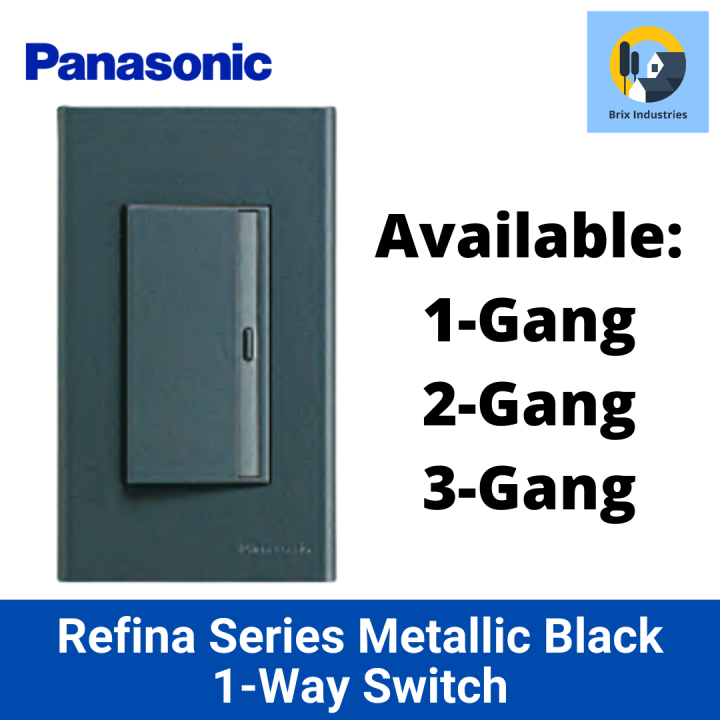 Panasonic Metallic Black Refina Series 1 Way Switch Set 1 2 or 3 Gang ...