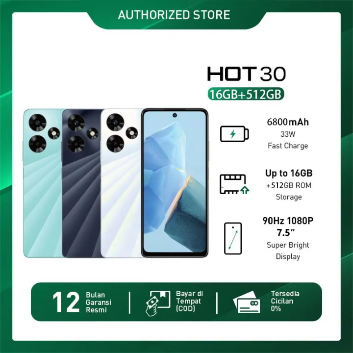 【Bisa COD】Baru Asli HP HOT 30 NFC & HOT 30S 5G 7.5 inci HD Kamera Ponsel Android RAM 16GB + ROM ...