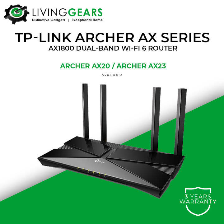 Tp-link AX1800 ARCHER AX20 / AX23 Dual Band Gigabit Wi-Fi 6 Router | Lazada