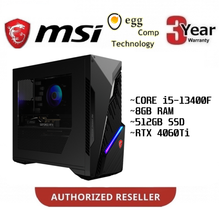 MSI MAG INFINITE S3 13TH GAMING DESKTOP - ( I5-13400F / RTX 4060 TI / 8GB RAM / 512GB SSD / W11 ...