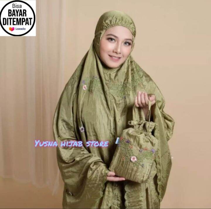 Mukena parasut traveling bordir dewasa.barang ready,bahan;parasut super ...