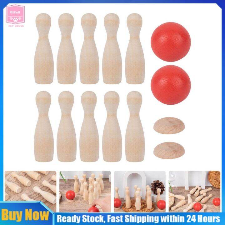 Qifull Puzzle Desktop Bowling Kids Bowling Set Wood Educational Toy ...