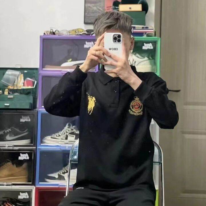 VALAG ชายเสื้อยืดยาว2022ใหม่ปักม้าเสื้อโปโลทรงสลิม Body เสื้อผ้าเสื้อ ...