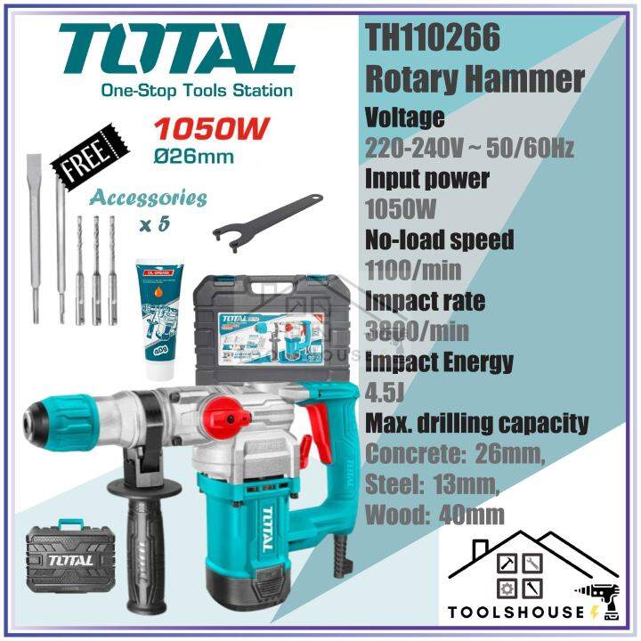 Total TH110266 Rotary Hammer 1050W 旋转锤电钻 | Lazada