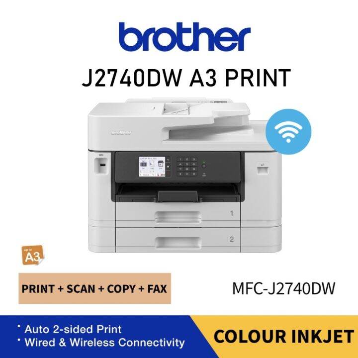 Brother MFC-J2740DW A3 Print A4 Scan Copy Colour Inkjet AIO Printer Wifi Duplex ADF MFC-J2730DW ...