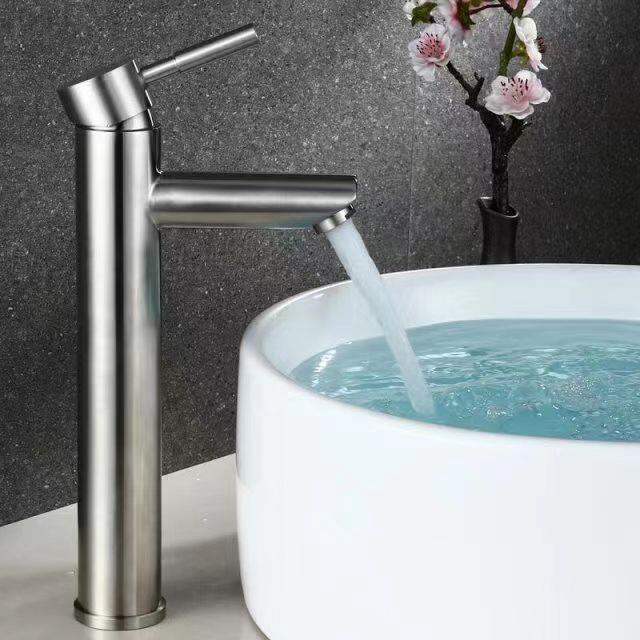 SUS304 Lavatory Faucet single cold Tall Basin Bathroom Lavatory Tap ...