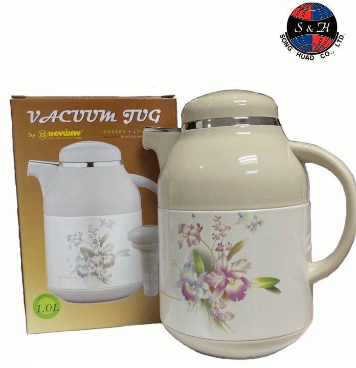 Keyway กระติกน้ำร้อนสูญญากาศไส้ปรอทแก้ว มีที่กรองใบชา ( 1000 ml ) Vacuum Jug Keep Beverages รุ่น ...