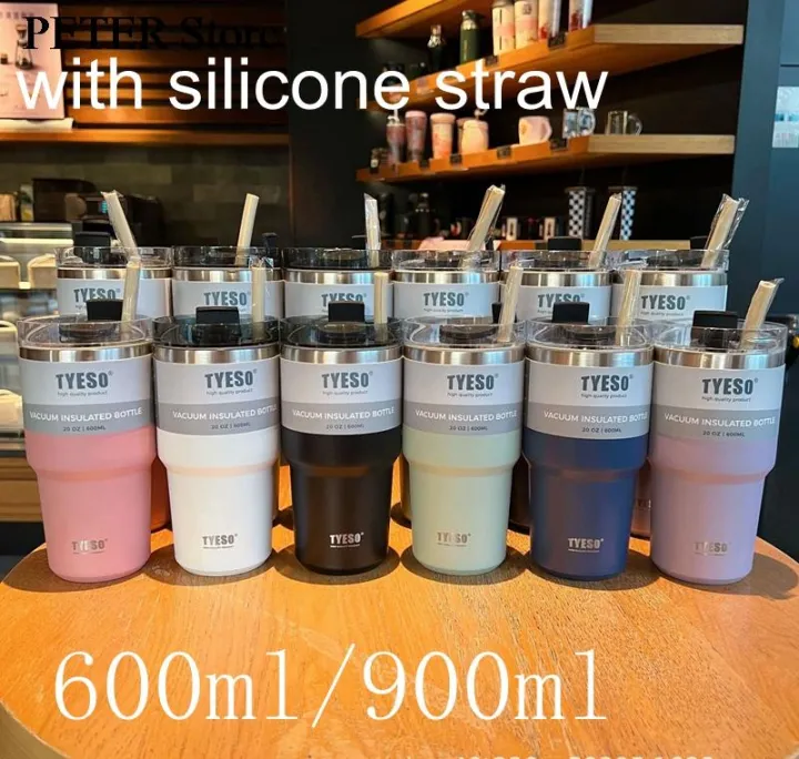 600900มิลลิลิตร Tyseo กระติกน้ำร้อนแก้วเบียร์ขวดน้ำถ้วยแก้วสแตนเลสความ ...