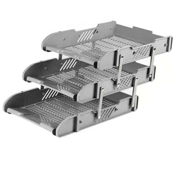 Three-layer horizontal file tray, multi-layer file rack, file basket ...