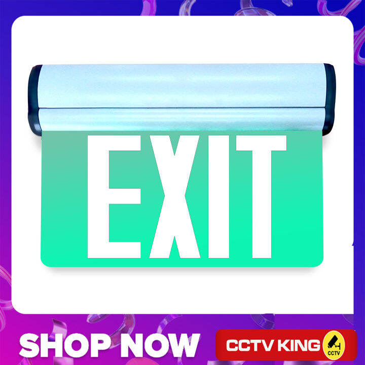 CK-200DG-Green LED Edge Lit Exit Sign (Green) Emergency Fire Exit ...
