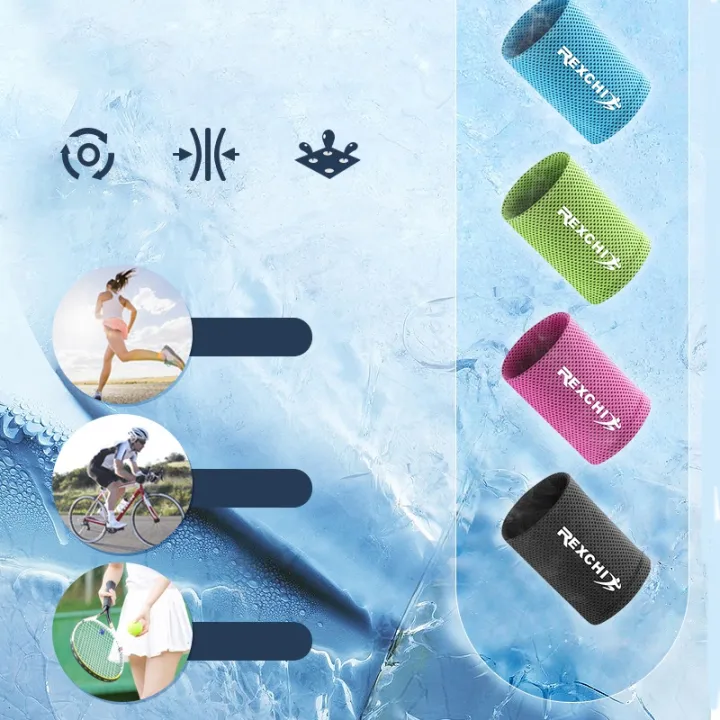 Wrist Brace Support Breathable Ice Cooling Tennis Wristband Wrap Sport ...