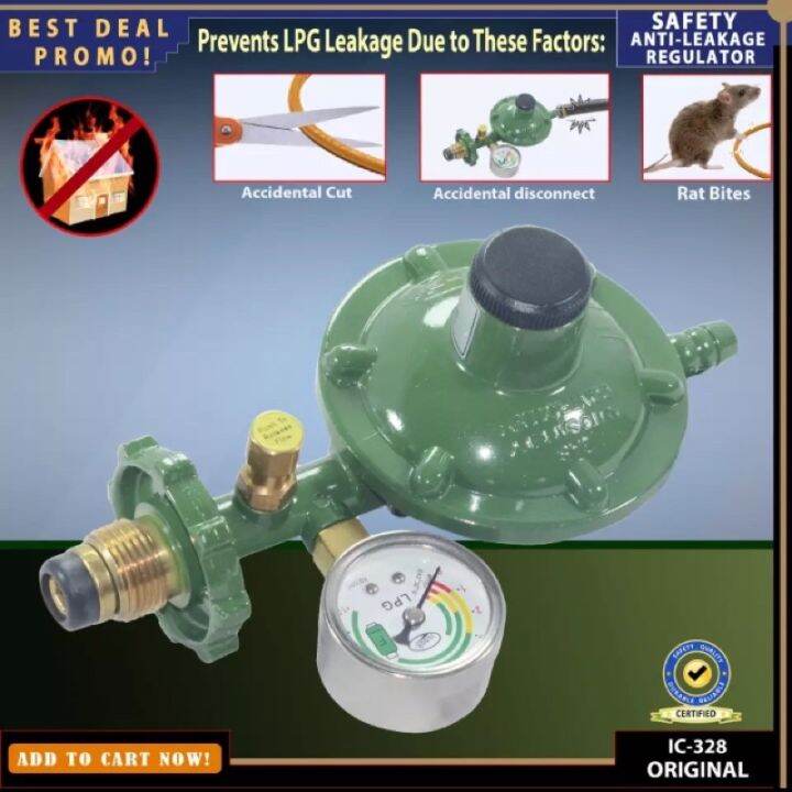 ♚LPG SAFETY REGULATOR WITH GUAGE(POL TYPE) IC-328 ORIGINAL♤ | Lazada PH