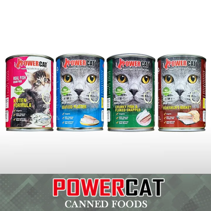 Powercat Halal Organic Fresh Cat Food Real Fish Grain Free Adult and ...