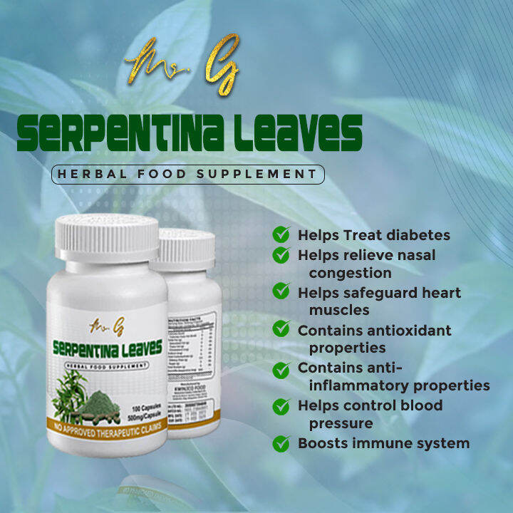 Serpentina Leaves Capsule Herbal Food Supplement by MS. G (Original ...