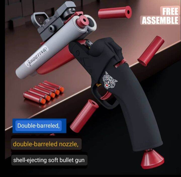 Double-tube sprayer shell ejection soft bullet gun S686 shotgun male ...