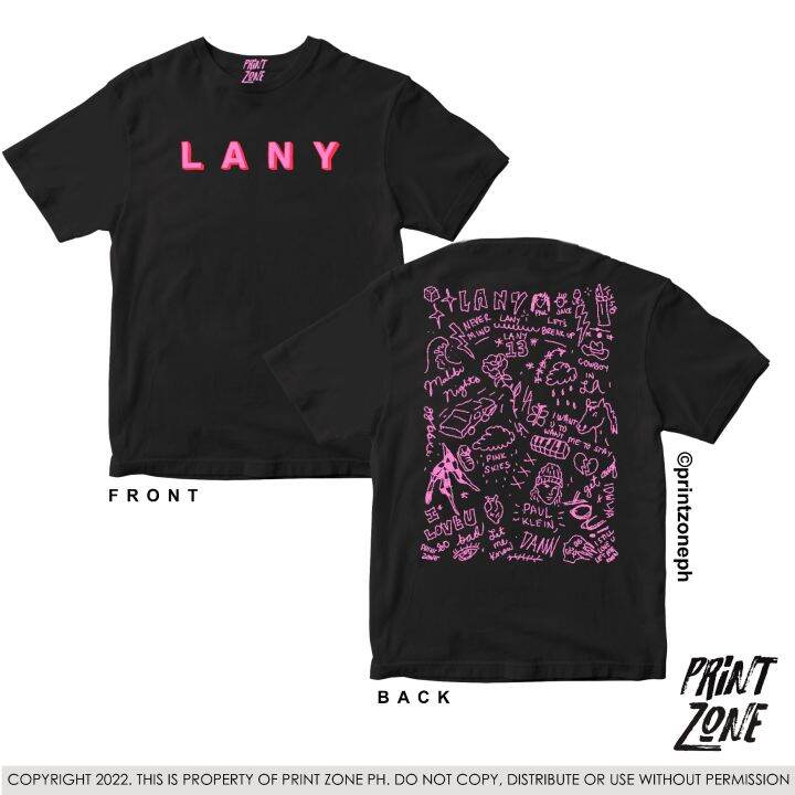 LANY SHIRT - DOODLE HAND DRAWN FRONT AND BACK FAN ART | Lazada PH