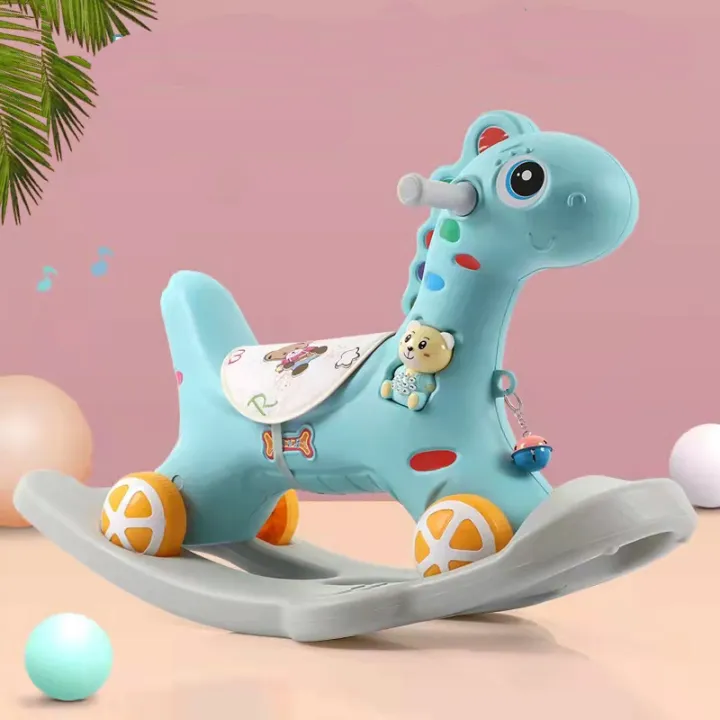 2in1 Rocking Horse Rider Push Car Rocker Pony Trojan Toys Children's ...