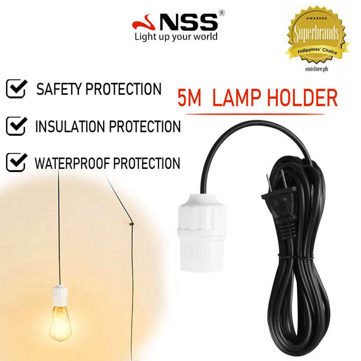 NSS Lamp Bulb Holder Cord Extension E27 LED Light Bulb Edison Screw ...