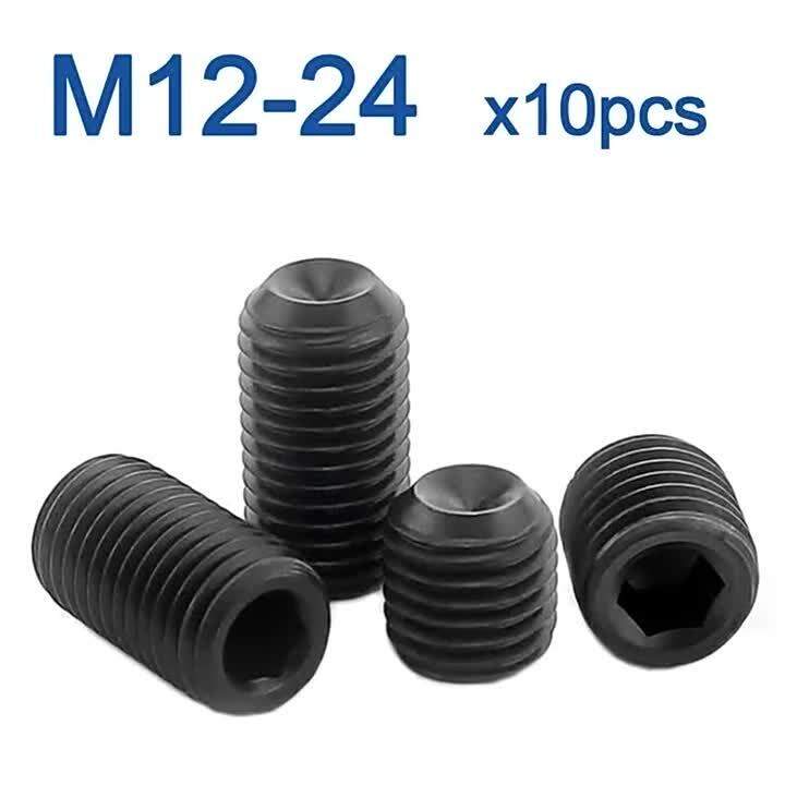 10ชุดชิ้นล็อตสกรู M12 M16 M20 M24เหล็กกล้าคาร์บอน Hex Socket Set สกรู ...