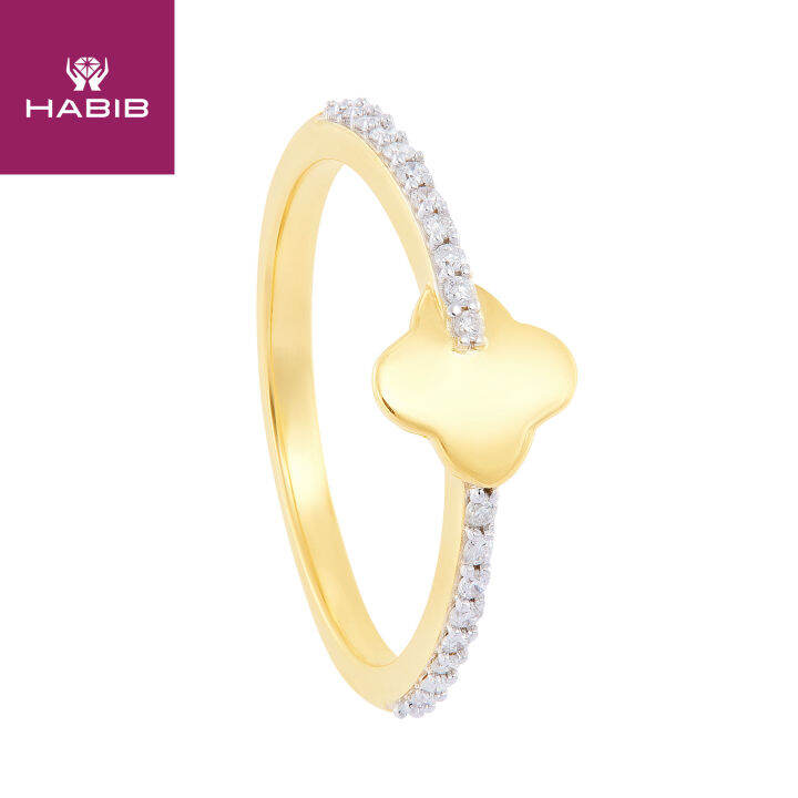 HABIB Clover Straight Band Diamond Ring in 375/9K Yellow Gold 265081022 ...