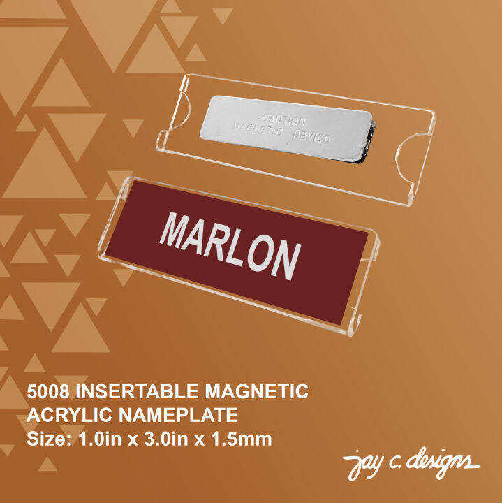 INSERTABLE MAGNETIC ACRYLIC NAMEPLATE Jay C. Designs 5008 | Lazada PH