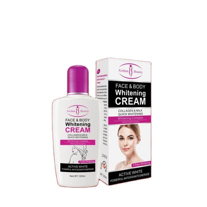 100% Face and Body Whitening Cream with Collagen and Cow Milk 120ml ...