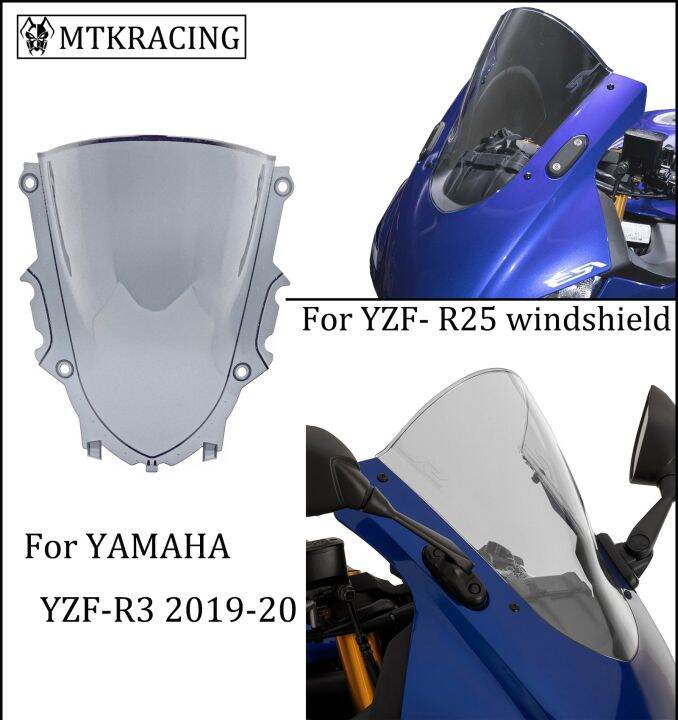 Mtkracing For YAMAHA YZF R3 YZF R25 Motorcycle Front Screen Windshield ...