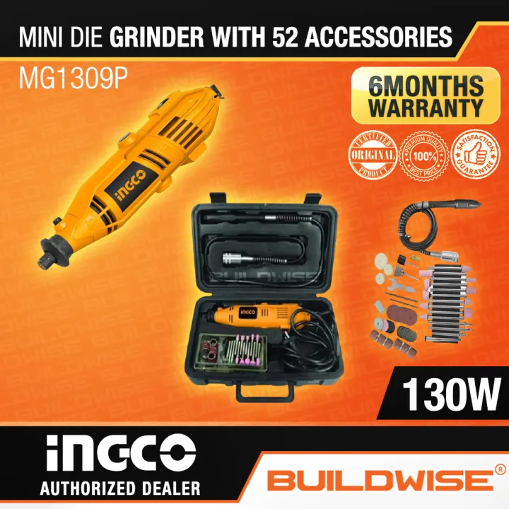 Ingco Mini Die Grinder with 52pcs Accessories 130 Watts MG1309P ...