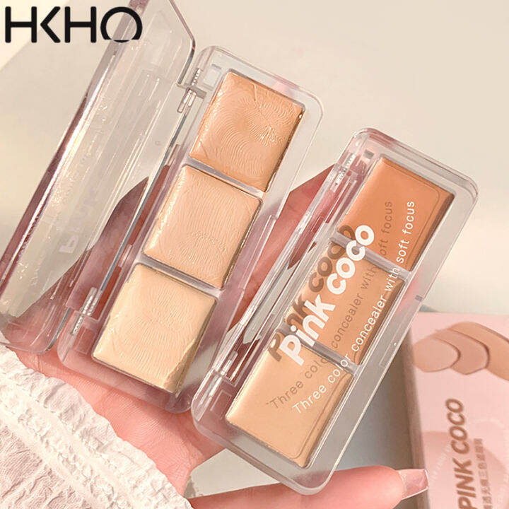 HKHO Tri-color Concealer Palette Long Lasting Cover Dark Circles Acne ...