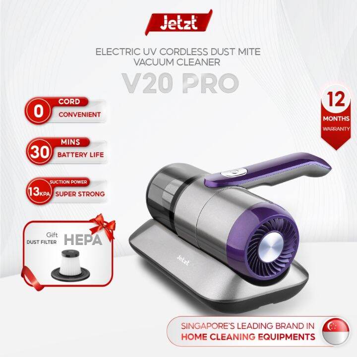 V20 PRO Electric UV Cordless Dust Mite Vacuum Cleaner Low Noise 1kg ...