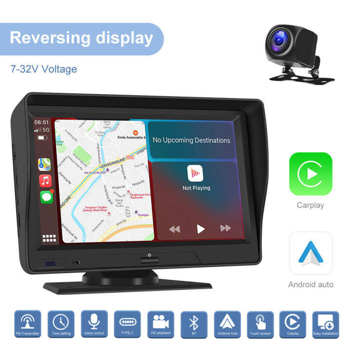 Podofo 7 Inch Car Smart Screen Player GPS PND Navigator Capacitive Screen FM Voice Prompts HD ...