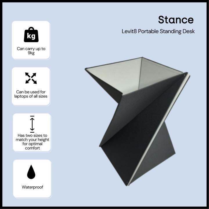 Stance Levit8 Foldable and Portable Standing Desk and Laptop Stand ...