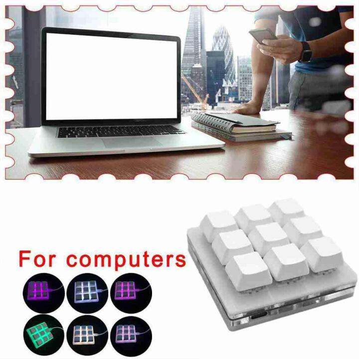 RGB LED 9 Keys Macro Programmable Backlight Mechanical Keyboard เกมประกวดไฟฟ้าสำหรับ Linux MacOS ...